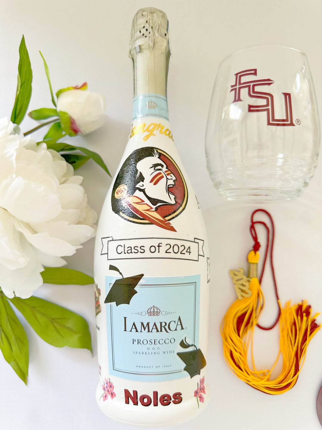 Custom Made, Painted, Decoupage, Decorated Champagne or Liquor Bottle ...