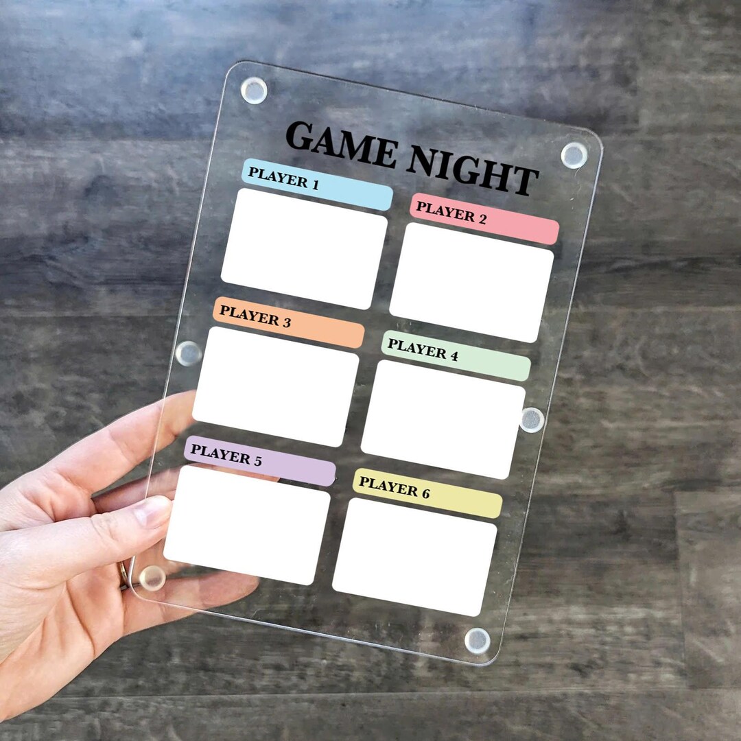 Family Game Night Score Tracker, Personalized Game Night Scorecard ...