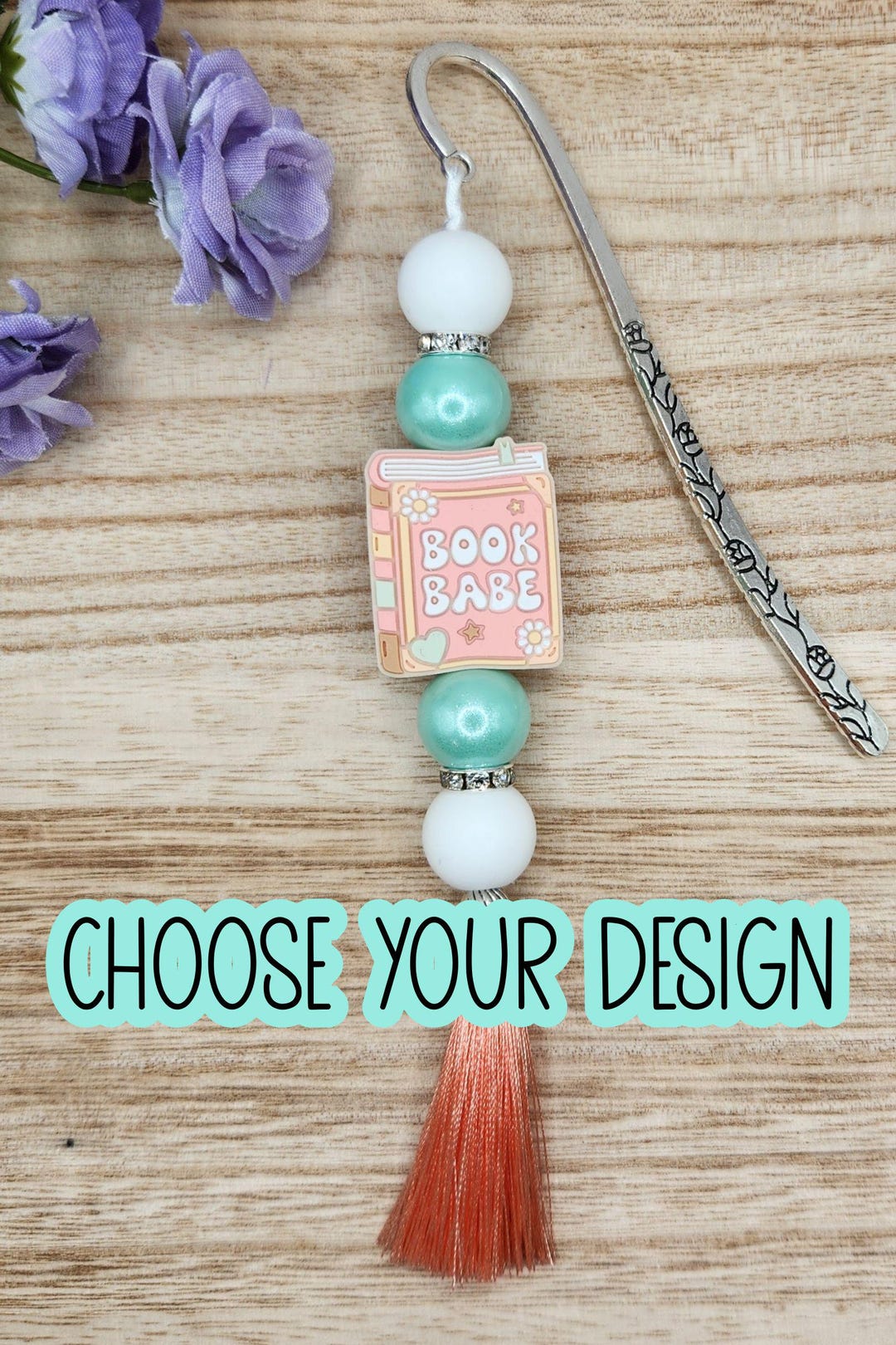 BOOK Themed- Beaded Bookmark| Corded Bookmark With Tassel| Silicone ...