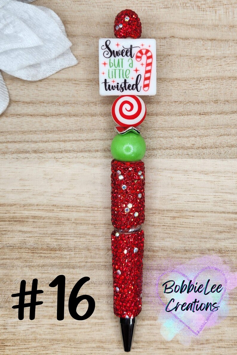 CHRISTMAS/WINTER Animals & Treats-full Rhinestone Beaded Pen| Silicone ...