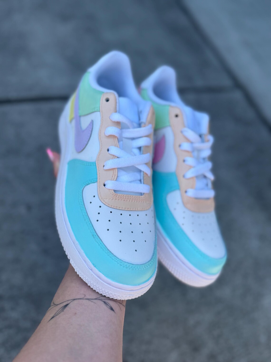 Pastel Custom Air Force 1 - Custom Sneaker for Kids, Little Kids, Women ...
