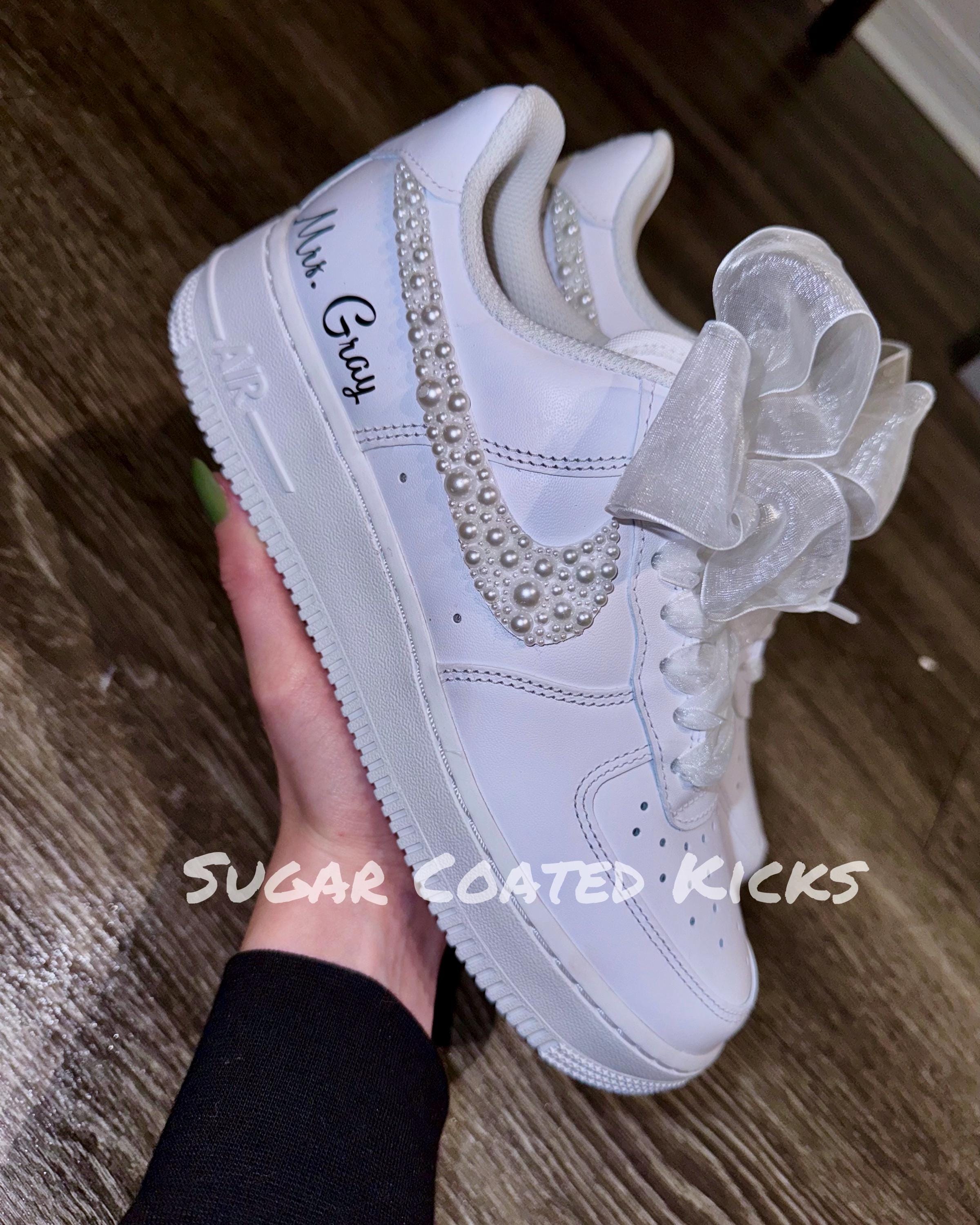 Bride Air Force 1 Custom - Wedding Day Shoes, Reception Shoes With ...