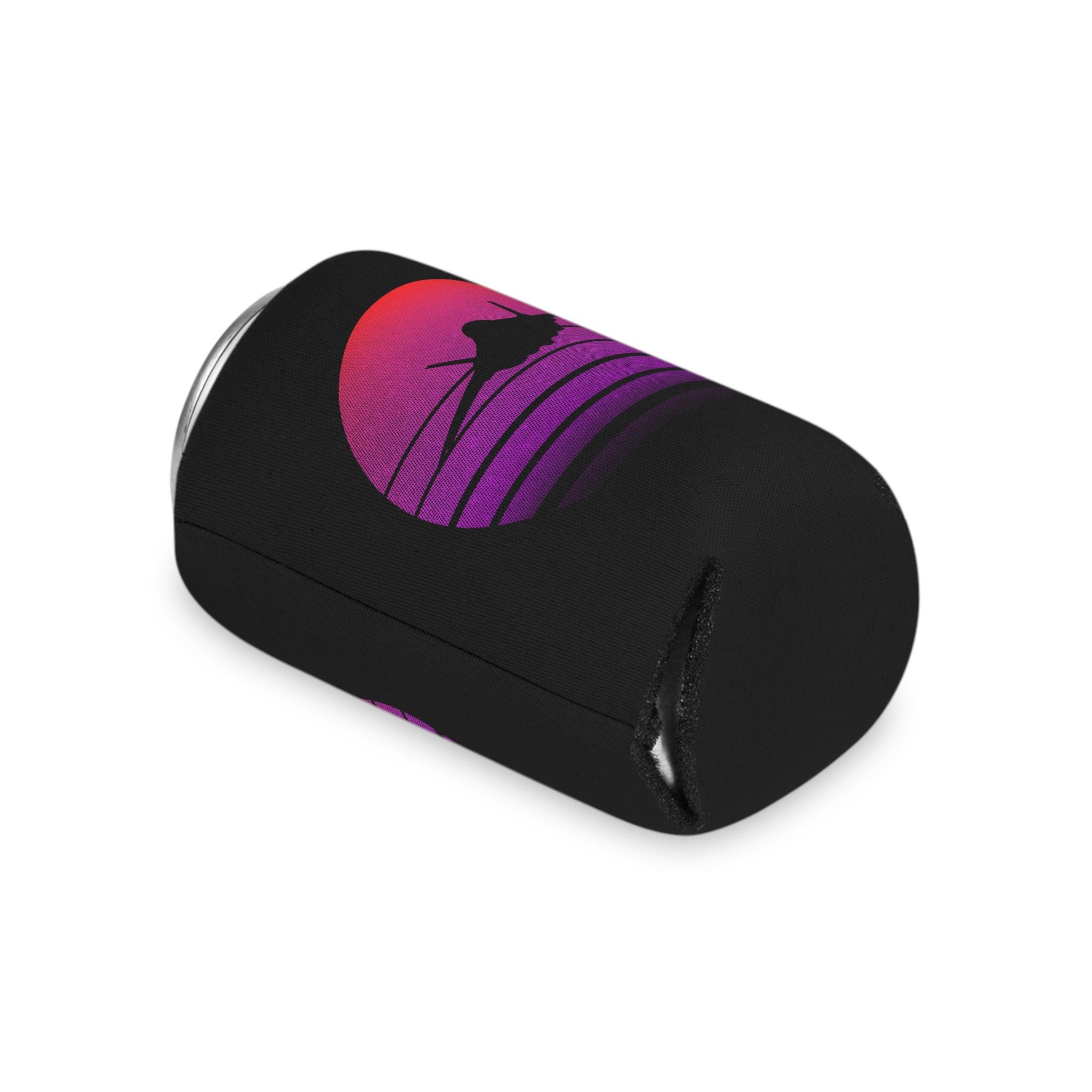 Retro Wave Beer Can Cooler - F-35 Fighter Jet Silhouette - Vaporware ...