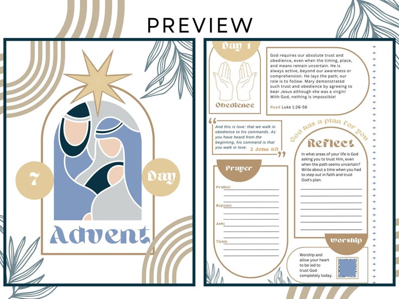 Christian Faith-based Printable 7-day Advent Devotional With Guided ...