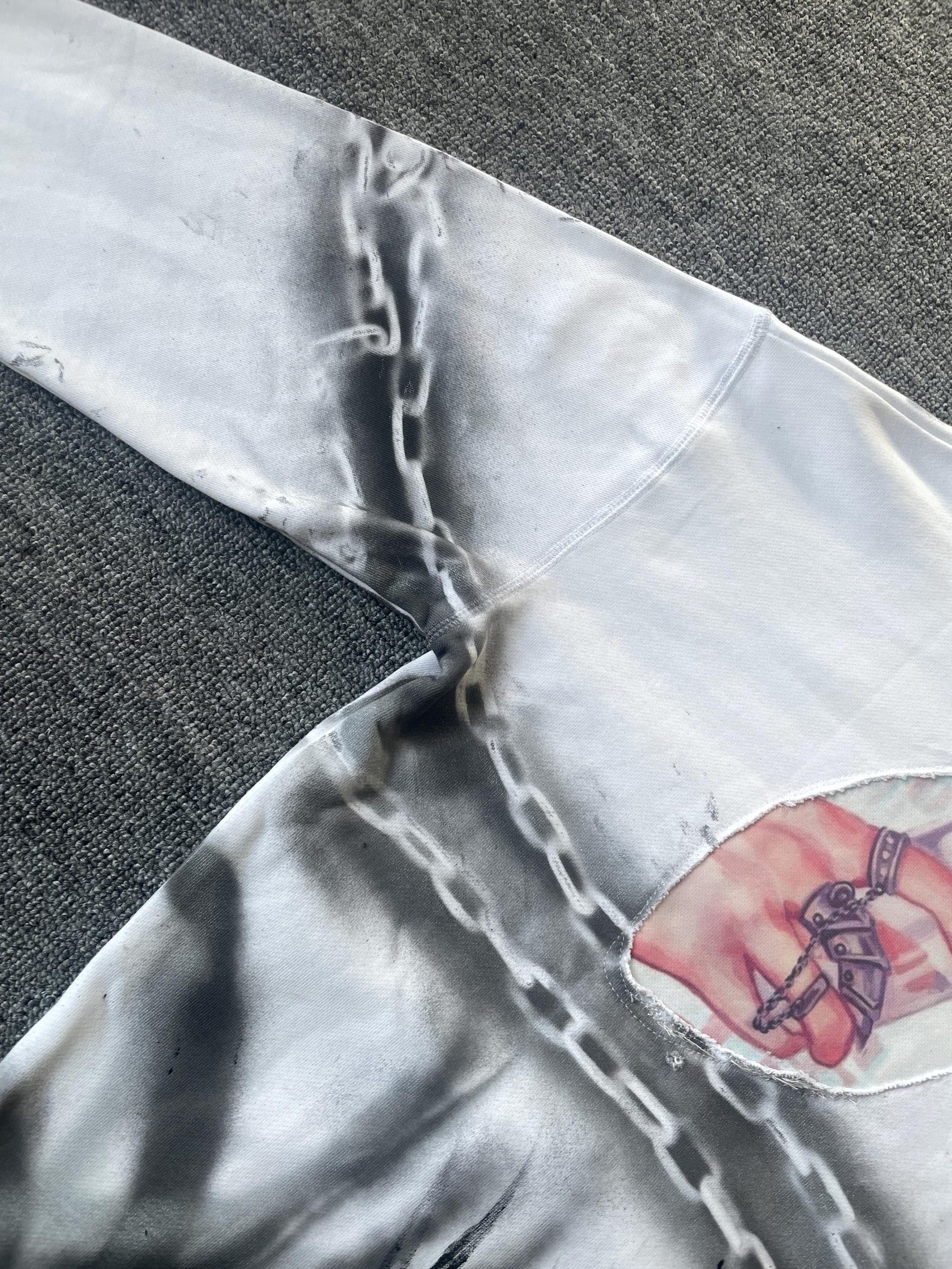Remake Spray Paint Hand-painted Gothic Style Round Neck Sweatshirt - Etsy