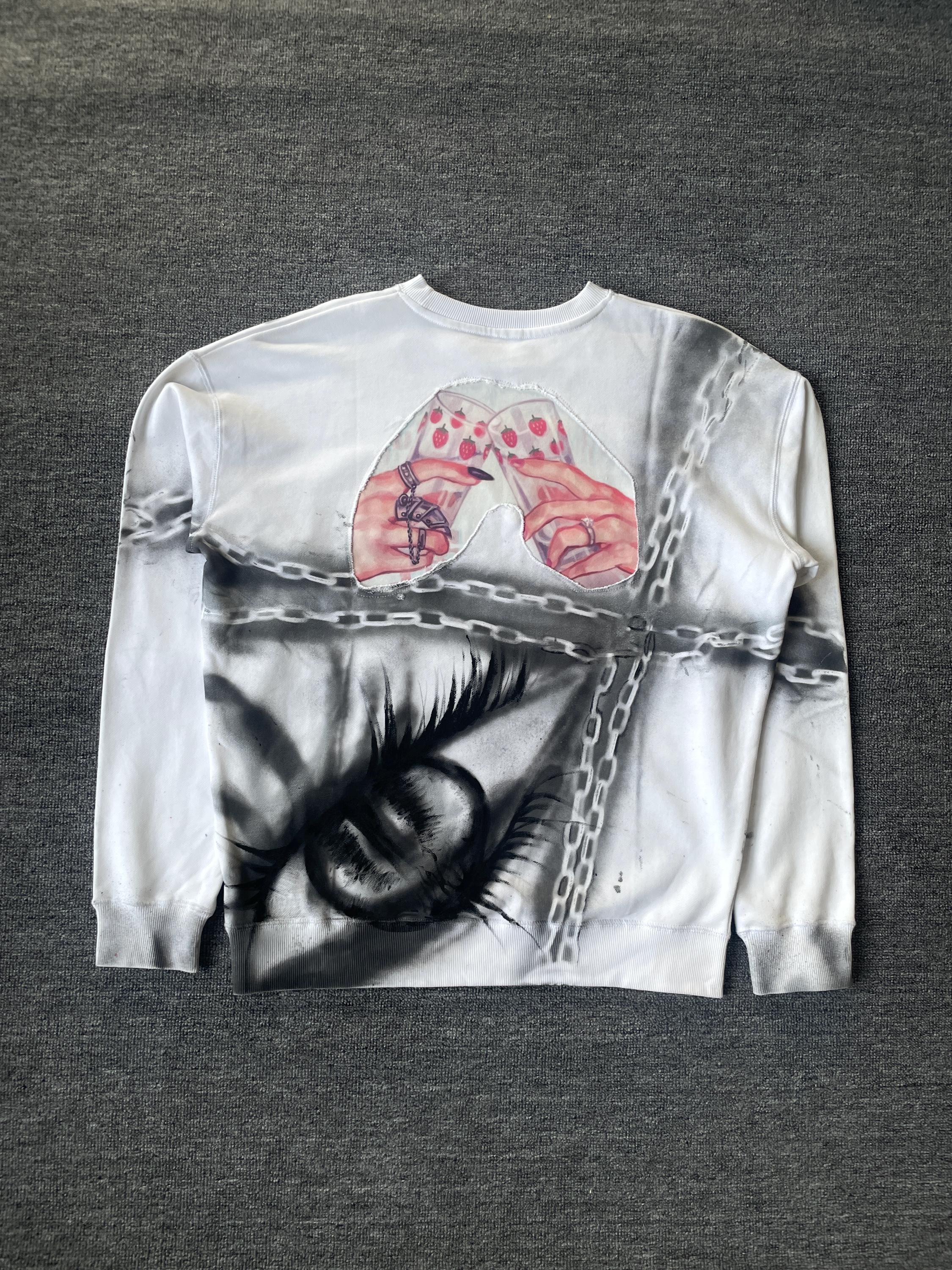 Remake Spray Paint Hand-painted Gothic Style Round Neck Sweatshirt - Etsy