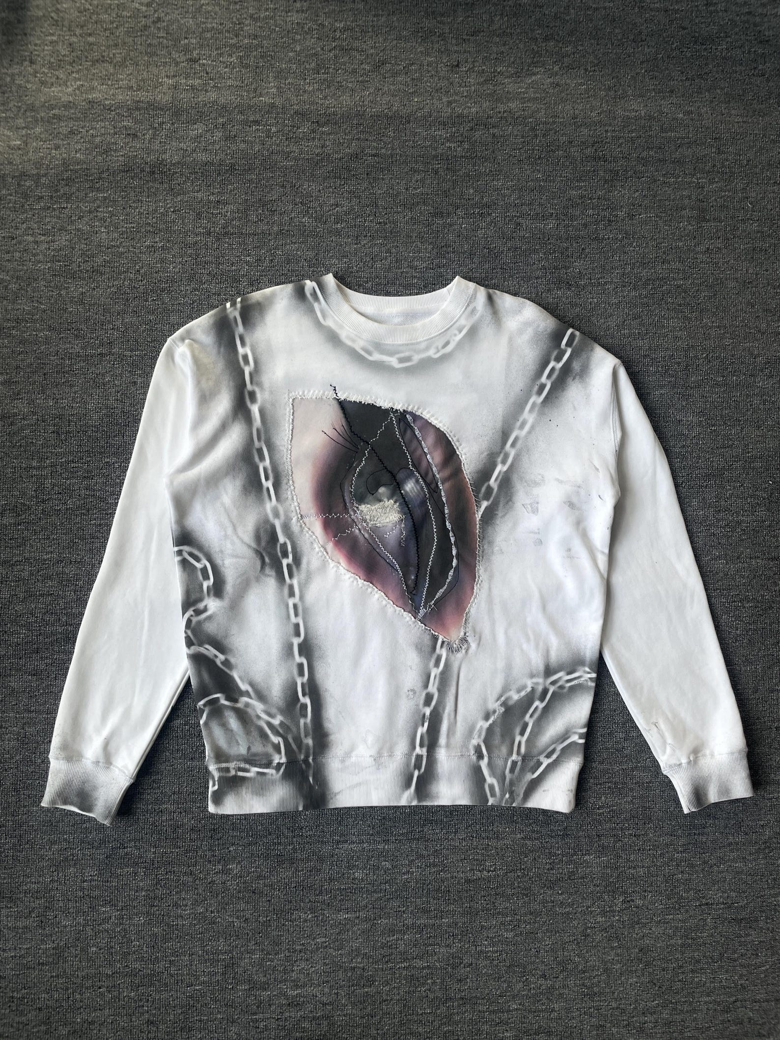 Remake Spray Paint Hand-painted Gothic Style Round Neck Sweatshirt - Etsy
