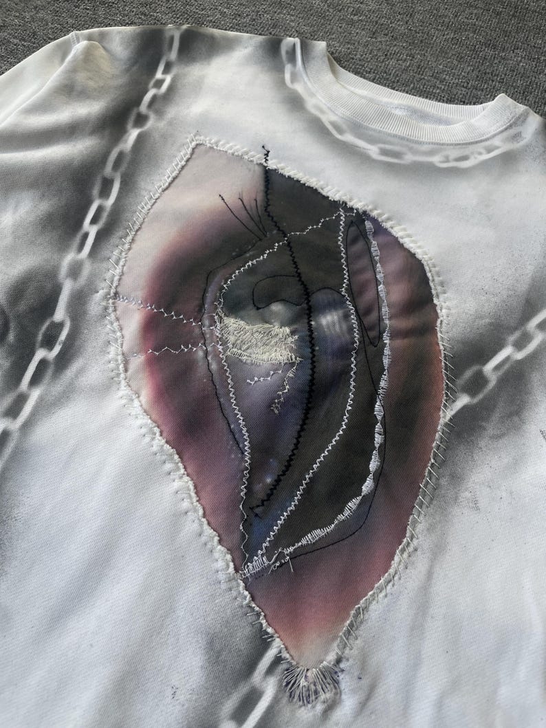 Remake Spray Paint Hand-painted Gothic Style Round Neck Sweatshirt - Etsy