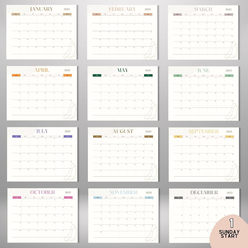 Boho 2025 Calendar + Giant 2025 Wall Calendar, Monthly Planner, Annual ...
