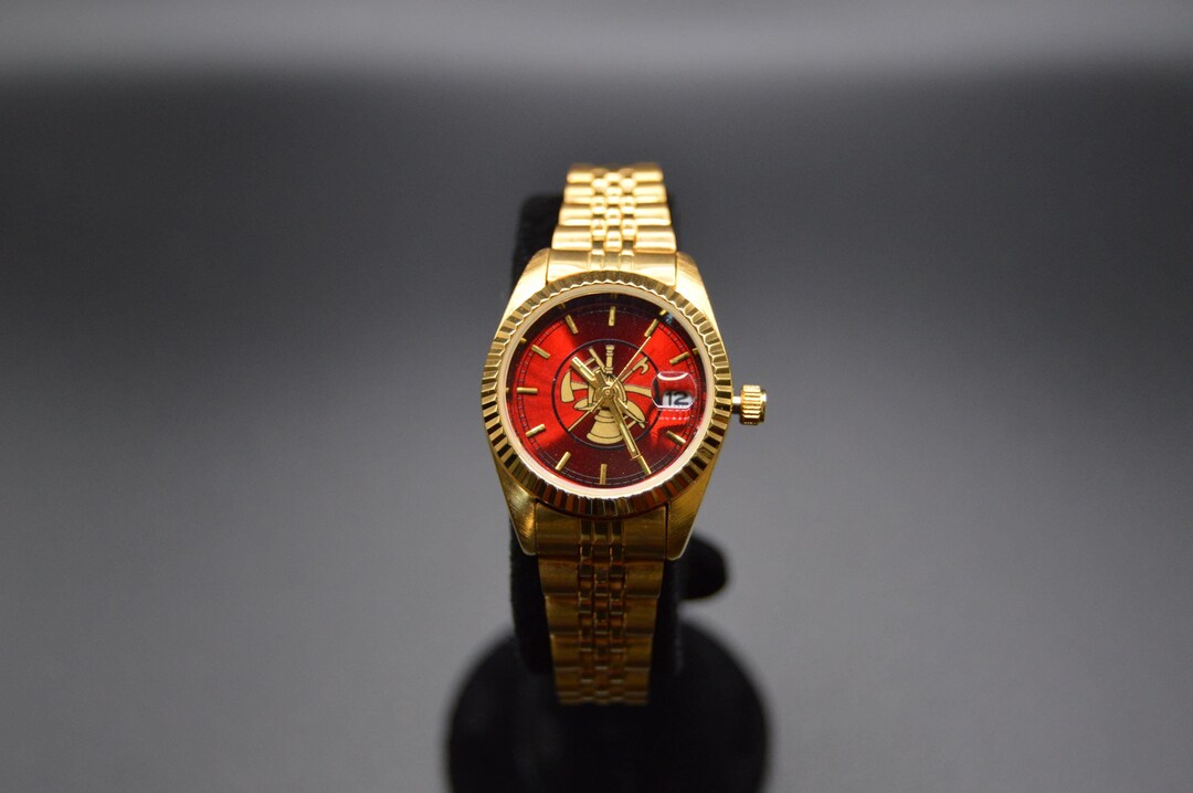 Ladies Firefighter Watch - Seiko Movement With Gold-tone Band - Etsy