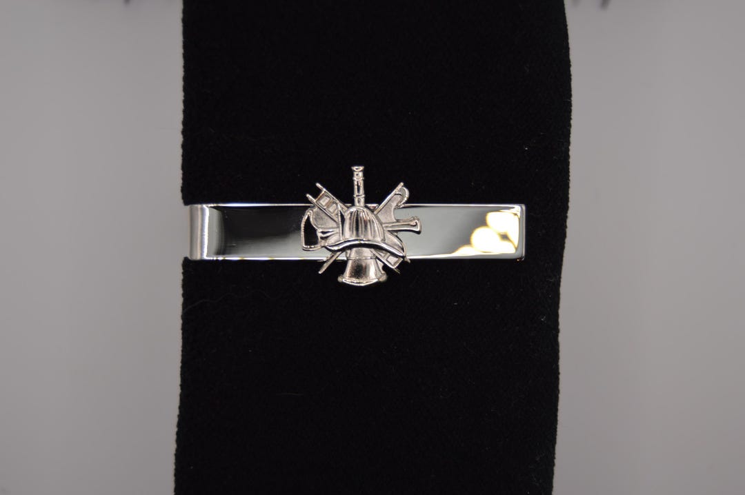 Fire Dept. Scramble Tie Clip - Brass With Silver Finish - Etsy
