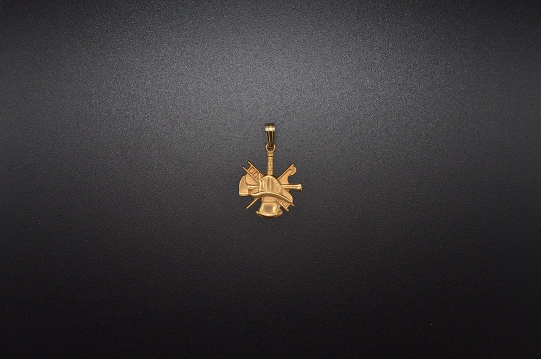 14K Fire Department Scramble Charm (helmet / Ladder / Axe) - Etsy