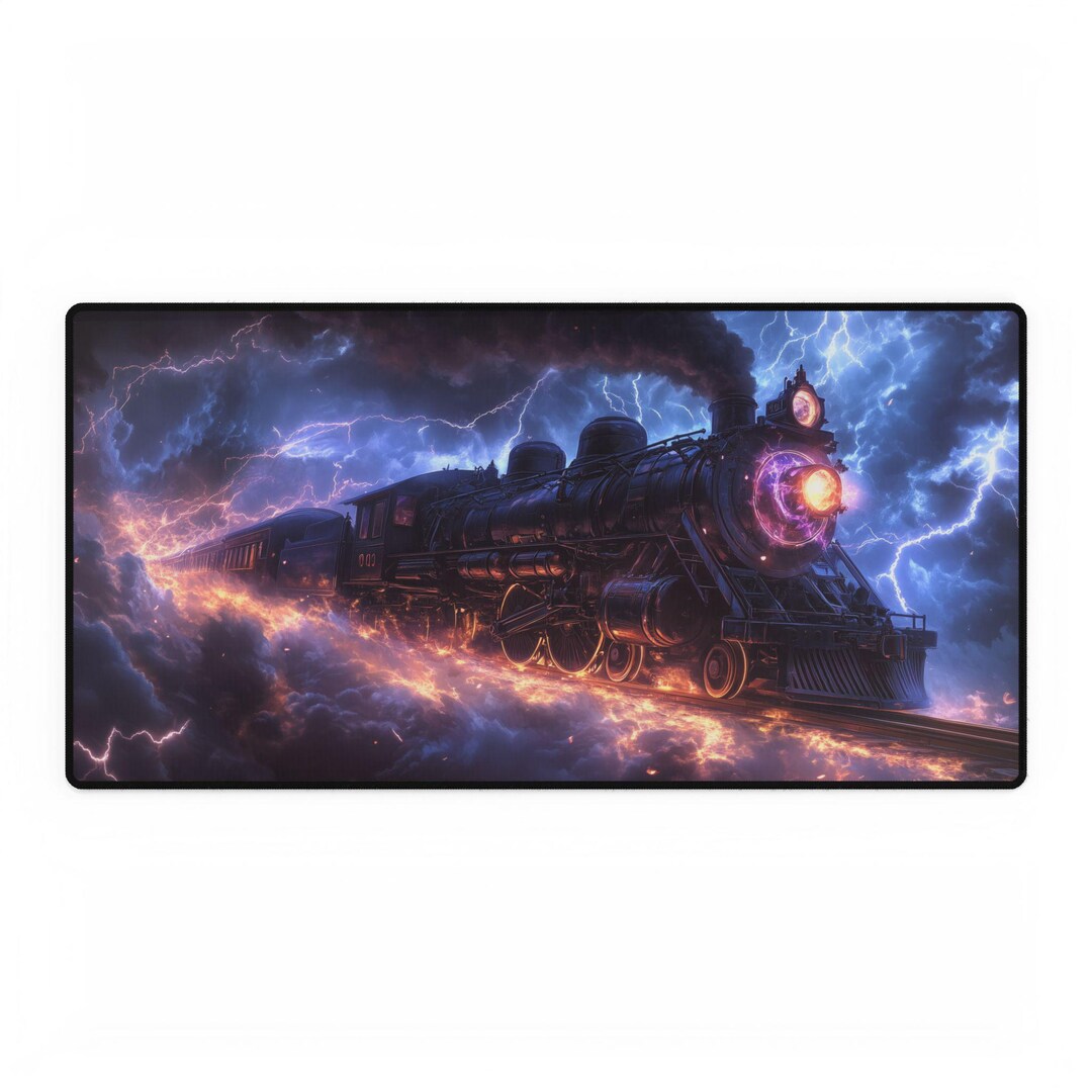 Desk Mats, Ride the Lightning, Locomotive - Lightning Bolt, Train ...
