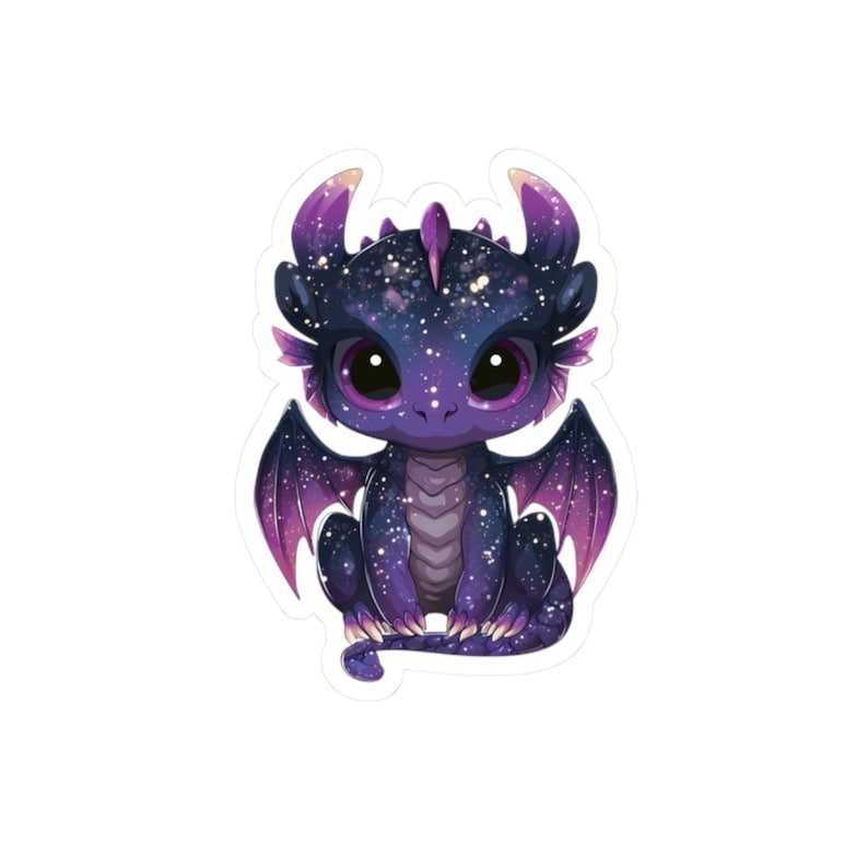 Chibi Nebula Dragon Stickers, Cute Galaxy Vinyl Decal, Laptop Decal ...