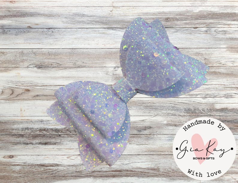 Light Purple Iridescent Glitter Bow - Etsy
