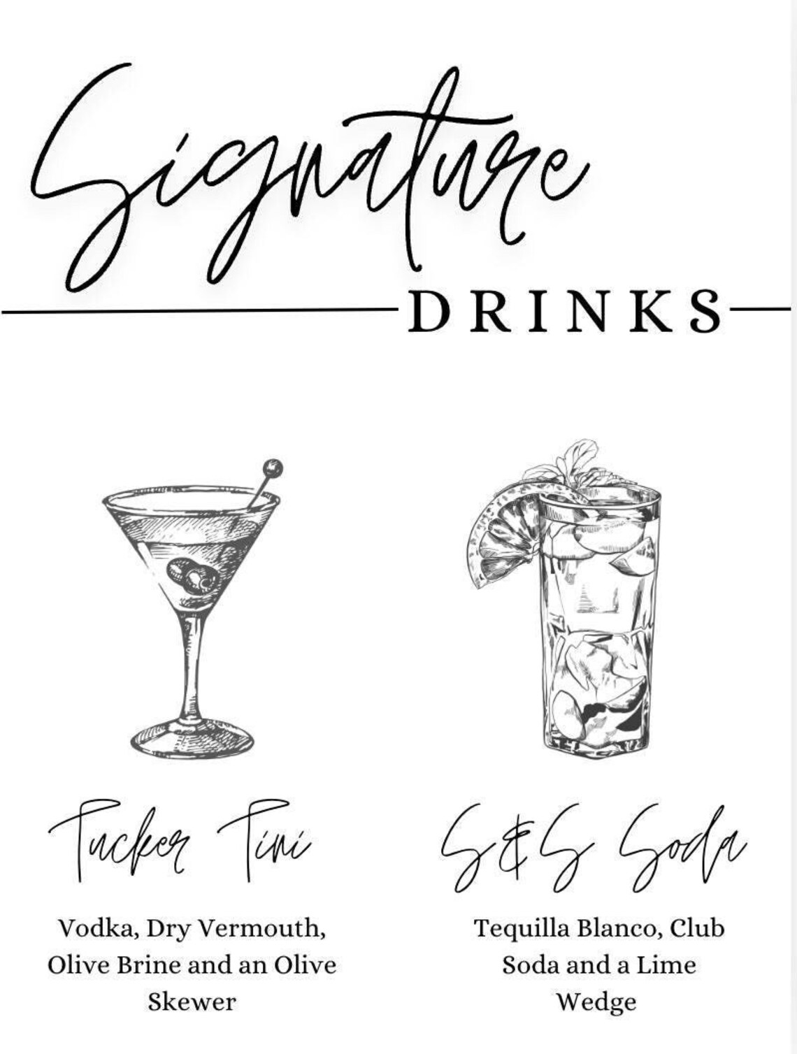 Custom Drinks Bar Sign - Etsy