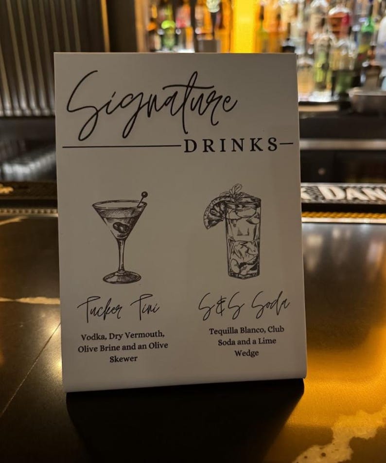 Custom Drinks Bar Sign - Etsy