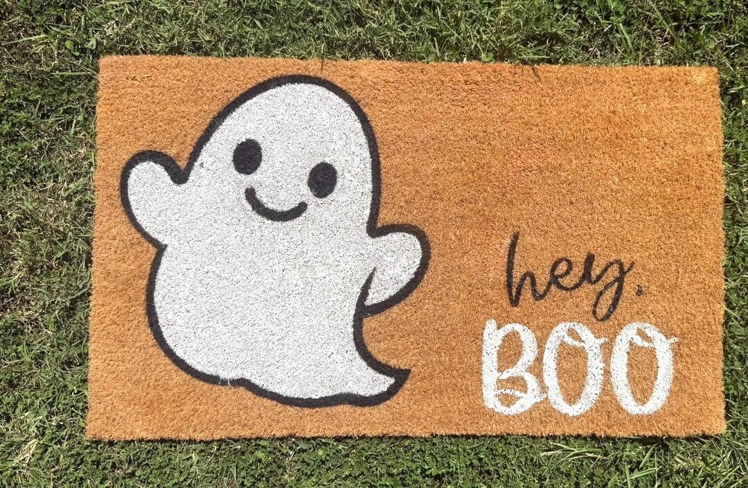 Hey Boo Ghost Doormat - Etsy