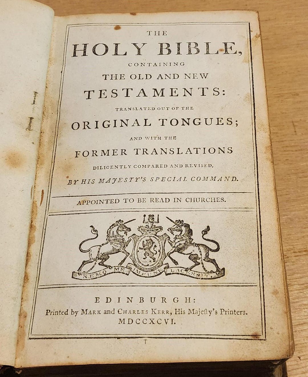 The Holy Bible Containing New and Old Testaments 1796 - Etsy