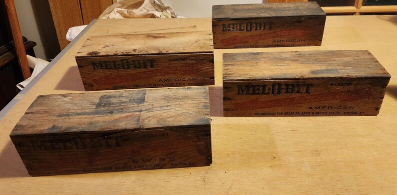 Vintage Mel-o-bit Wood Cheese Box - Etsy