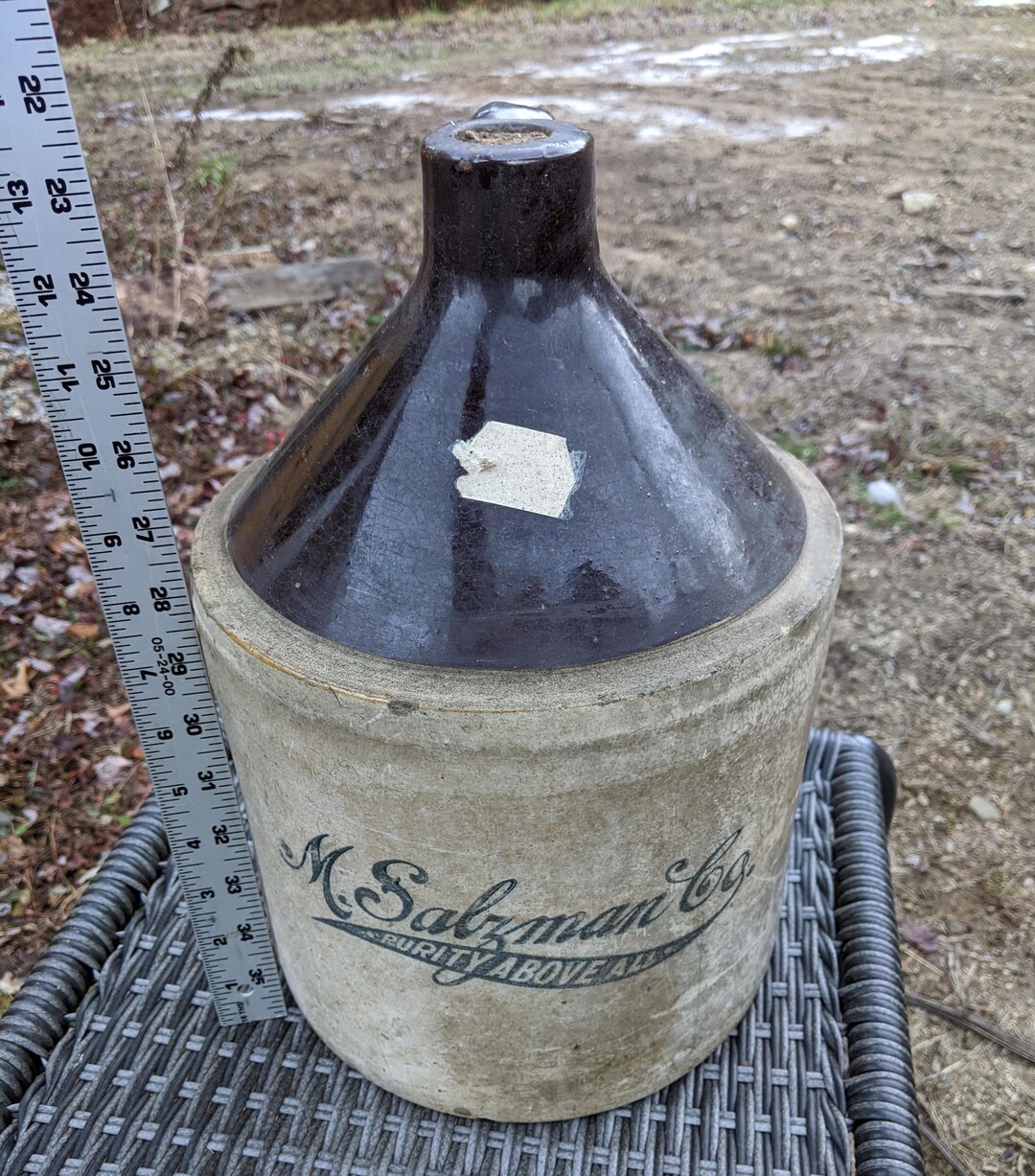 Vintage M. Salzman Stoneware Whiskey Jug - Etsy