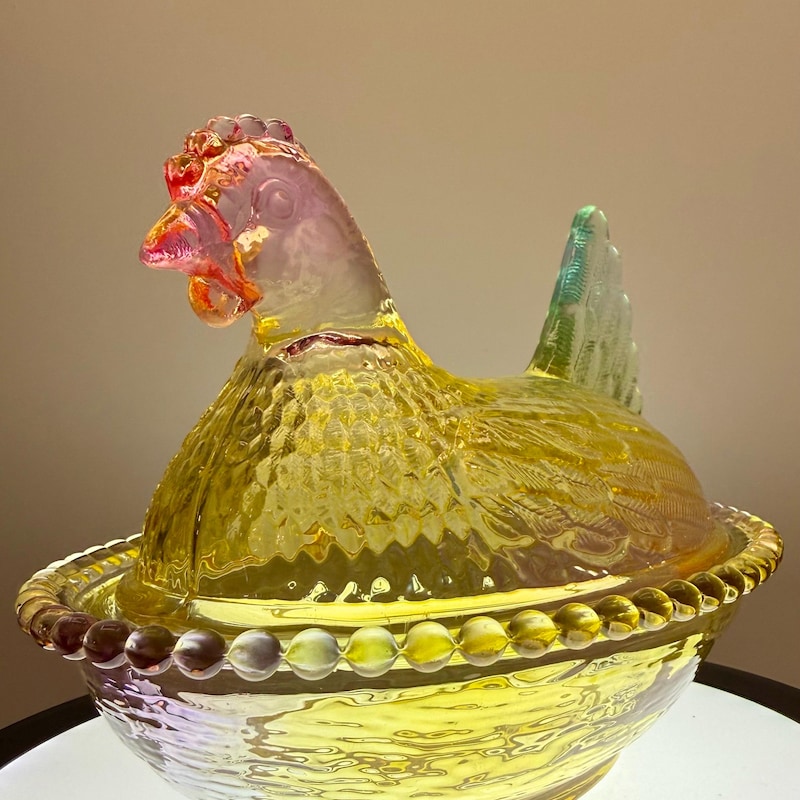 Glass Hens - Etsy