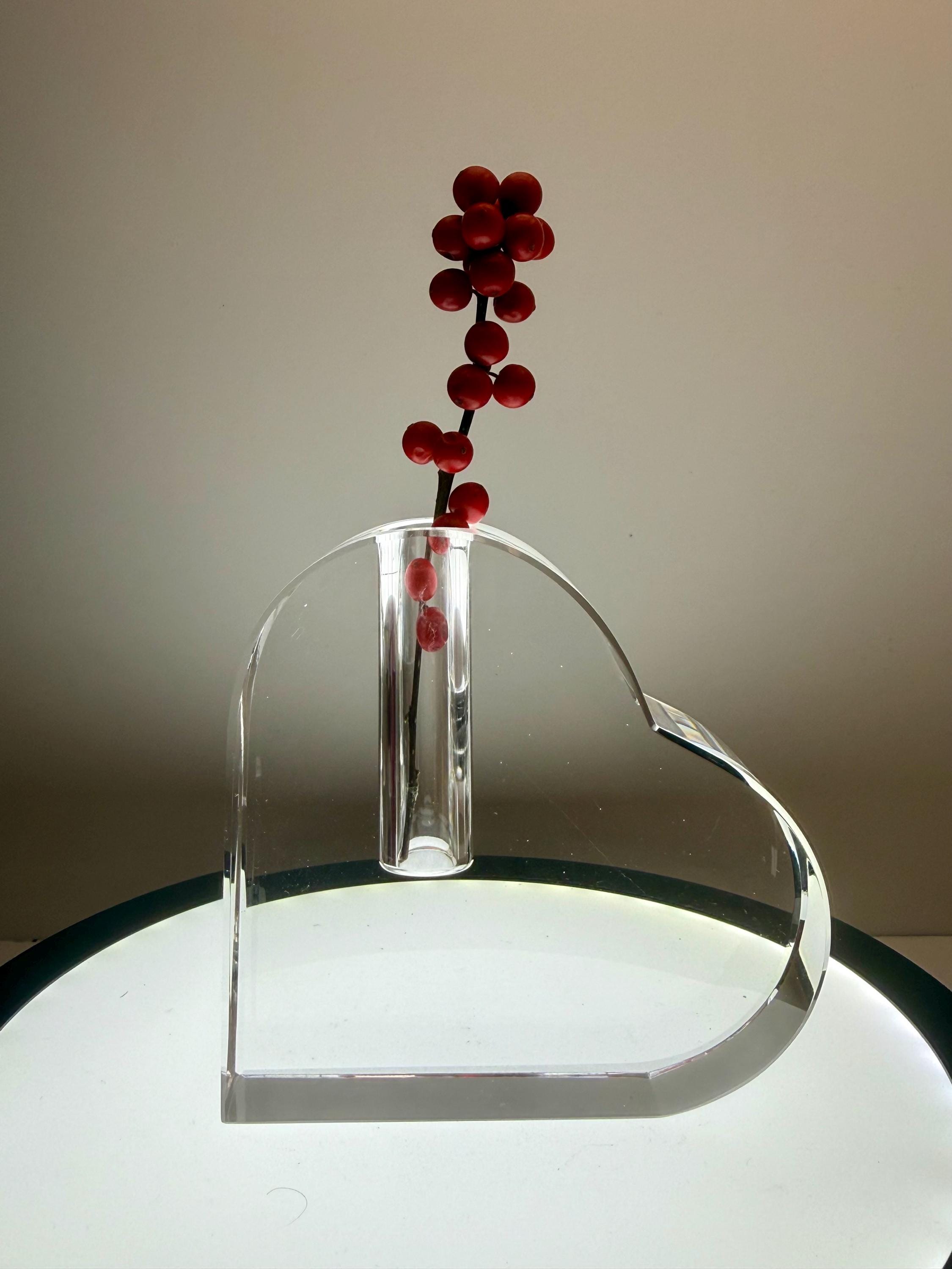 Heart Shaped Crystal Glass Bud Vase (4”) - Etsy