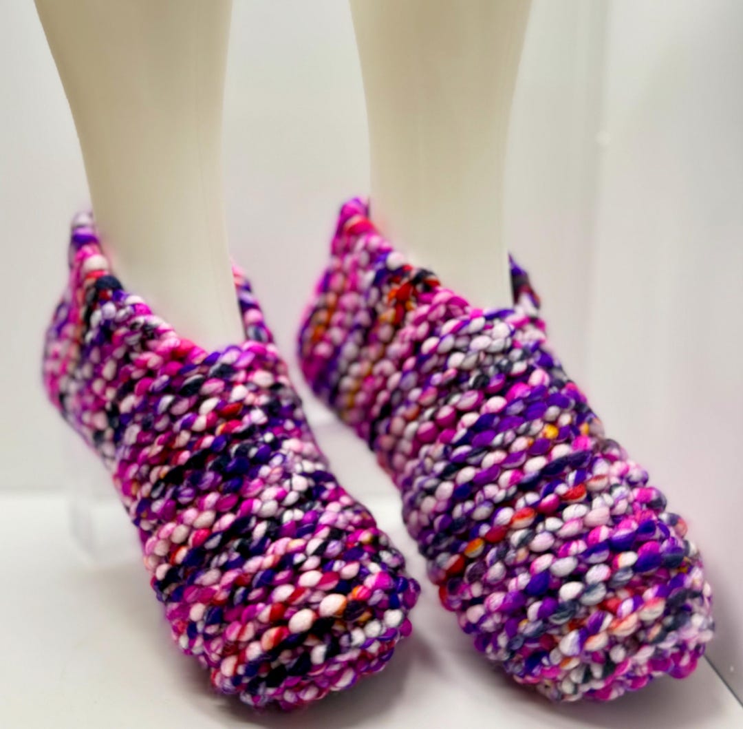 Handknit Heavyweight Stretchy Slippers (women’s US Size 5-10/ Men’s 5-8 ...
