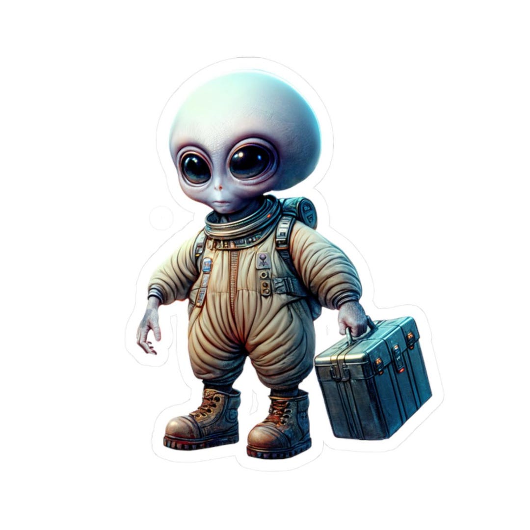 Alien Astronaut Kiss-cut Sticker by Mischievous Aliens Space UFO Unique ...