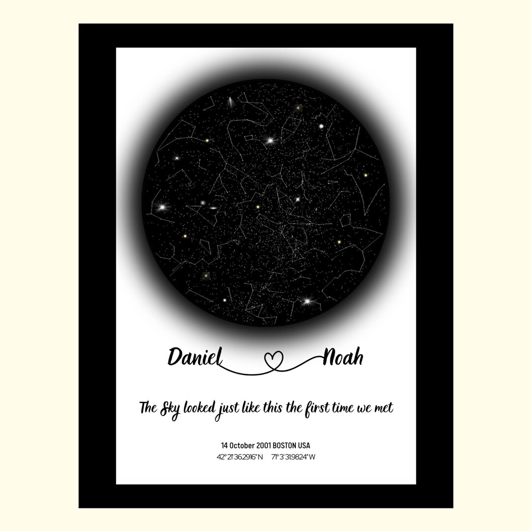 Digital Download Custom Star Map Printable Constellation, Chart, Star ...