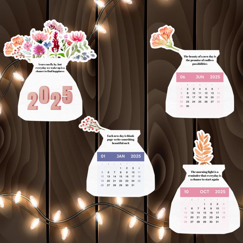 Floral Calendar 2025, Flower Calendar, Desk Calendar 2025, Calendar ...