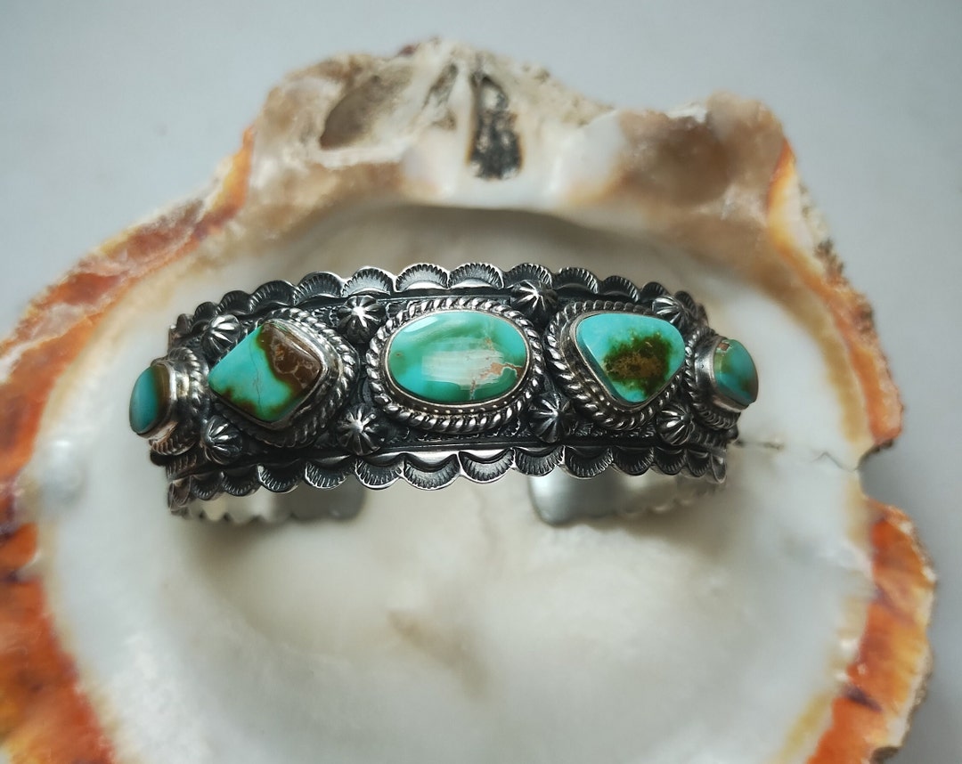 June Defauito Turquoise Cuff Royston Turquoise Vintage Bracelet - Etsy