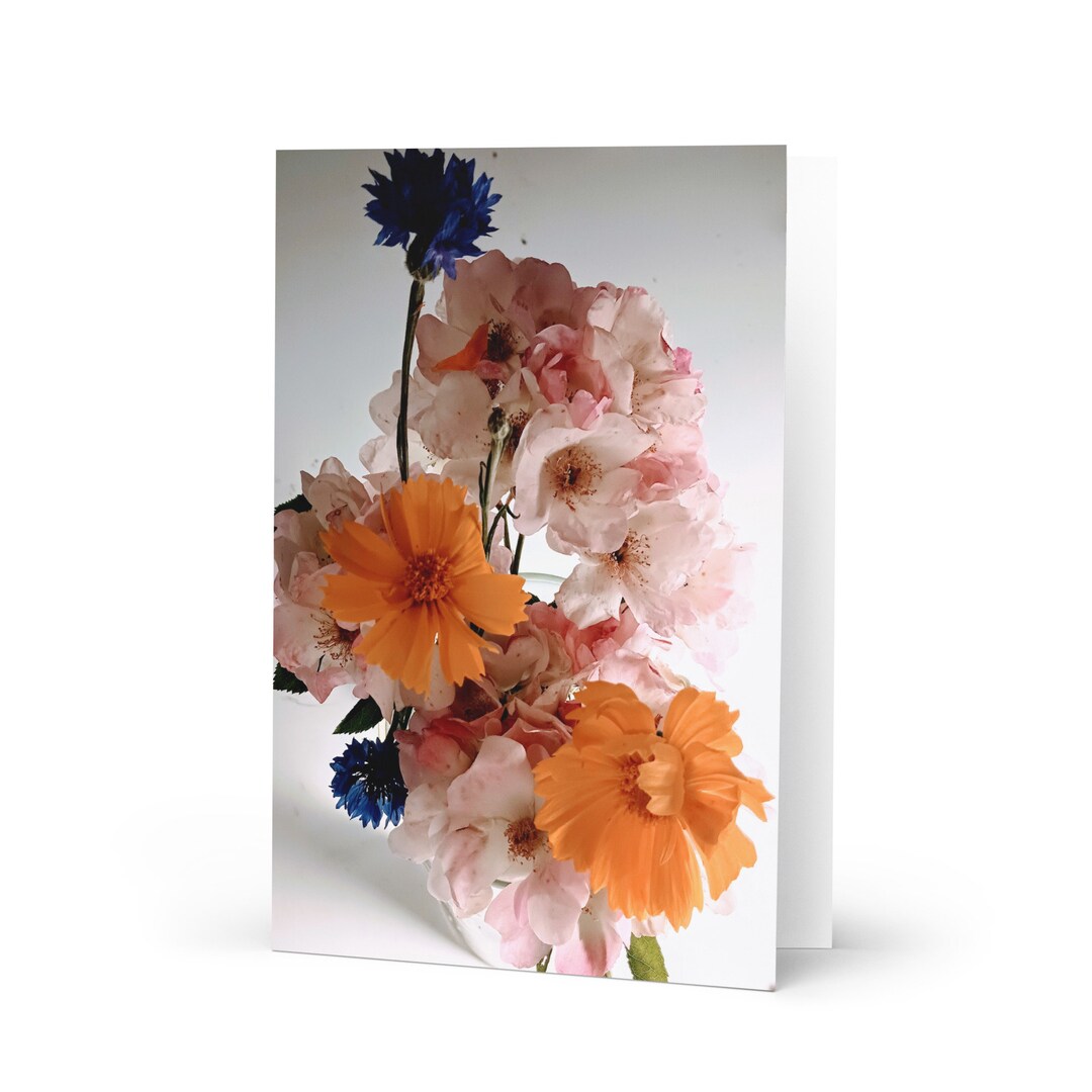 Colorful Flower Card Floral Blank Card Springtime Flower Card - Etsy