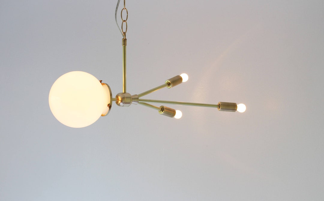 Comet Pendant Lamp, Hanging Brass Pendant Lighting Fixture, Mid Century ...