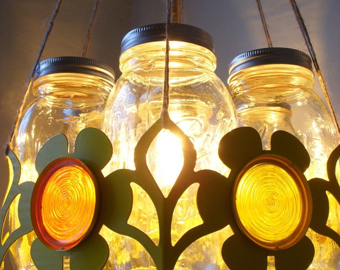 Upcycled Recycled Spring Daisy Orange and Yellow Stained Glass - Etsy