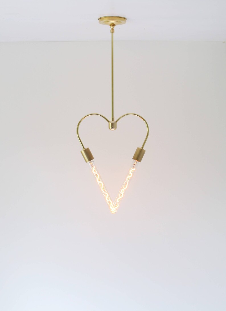 Heart Shaped Pendant Lamp Modern Brass Pendant Lighting | Etsy
