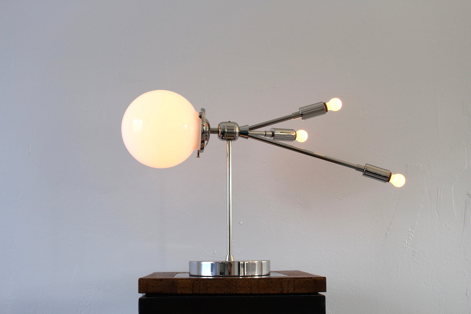 Polished Nickel Table Lamp Sputnik Mid Century Lighting | Etsy