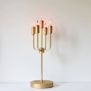 Candelabra Table Lamp, 5 Arm Brass Table Lamp, Gold Torch Lamp With 5 ...