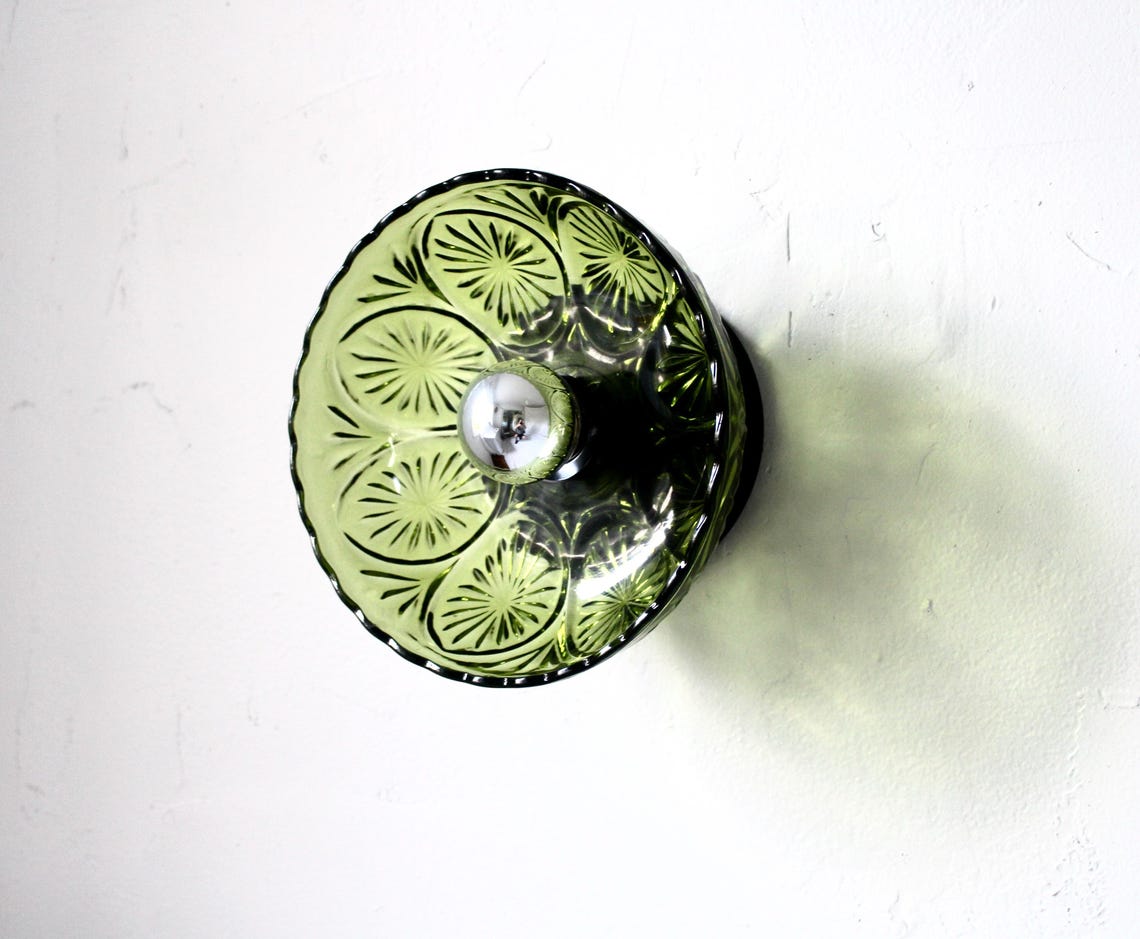 Flush Mount Wall Sconce or Ceiling Lighting Fixture, Upcycled Vintage ...