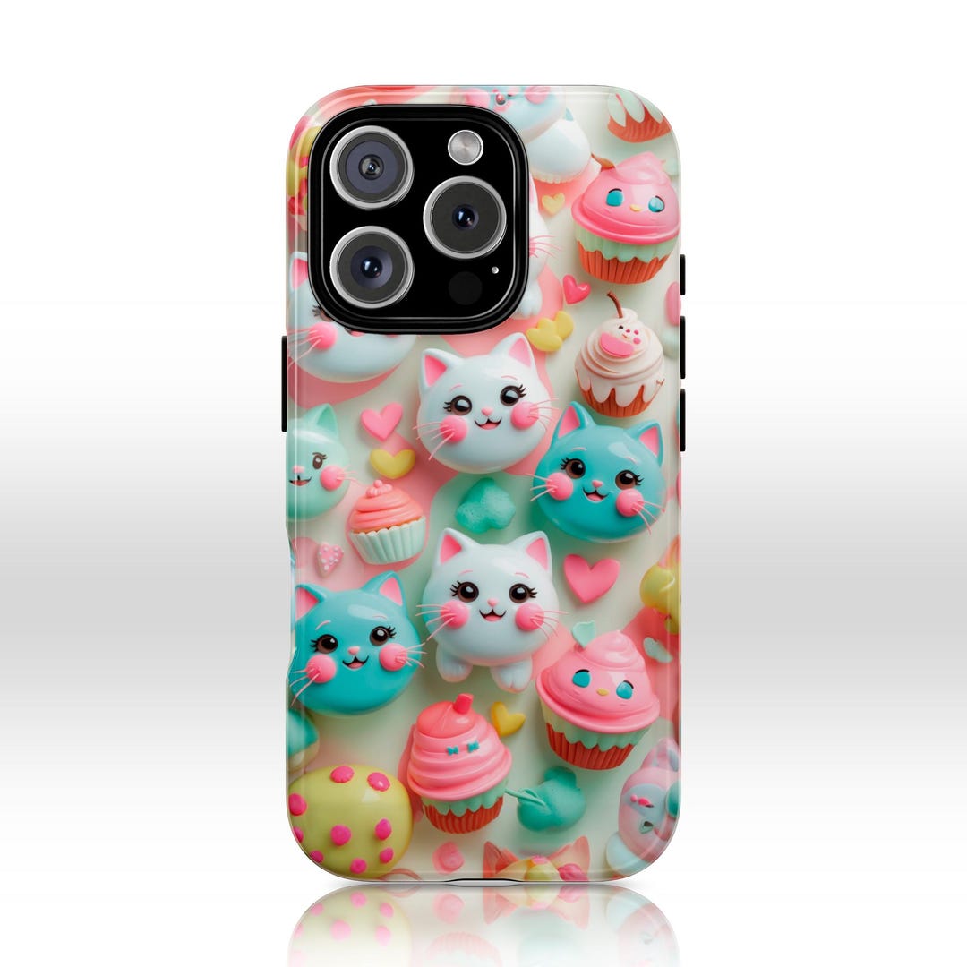 Cute Cat Phone Case, Adorable Design for Cat Lovers, Kawaii Style, Gift ...