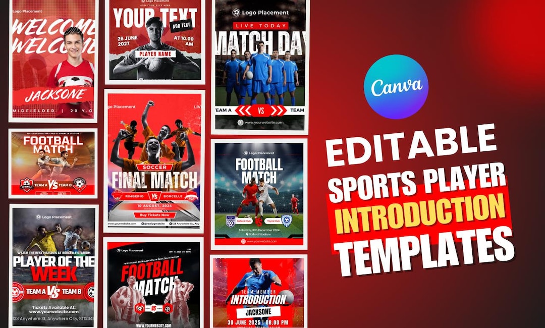 20 Editable Player Introduction Canva Templates | Customizable Designs ...