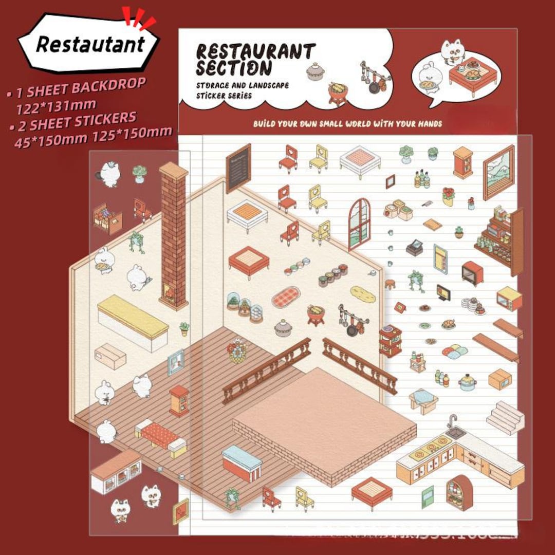 Resrutant - 3D Scene Stickers | DIY Mini Room Strickers | Collectible ...
