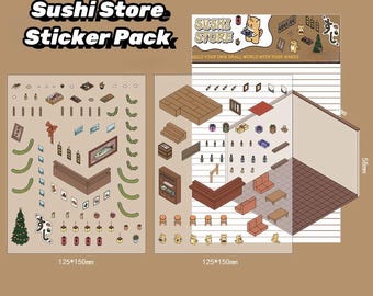 Coffee Shop - 3D Scene Stickers | DIY Mini Room Strickers | Collectible ...