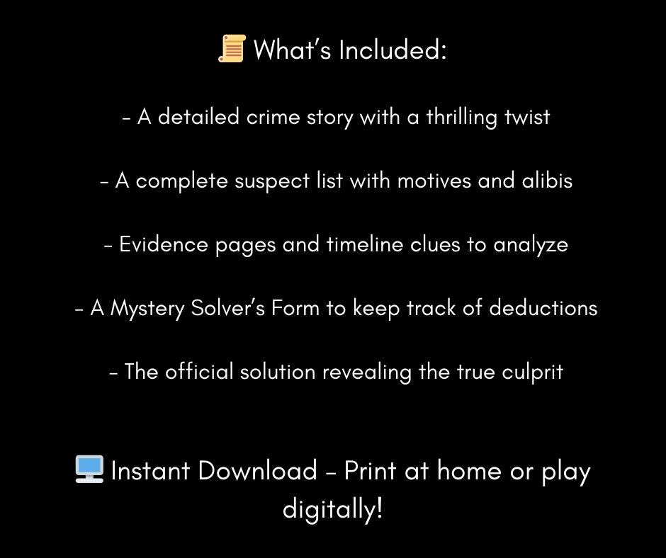 Mystery Game Bundle True Crime Puzzle Download #2 Party Kit for Adult ...