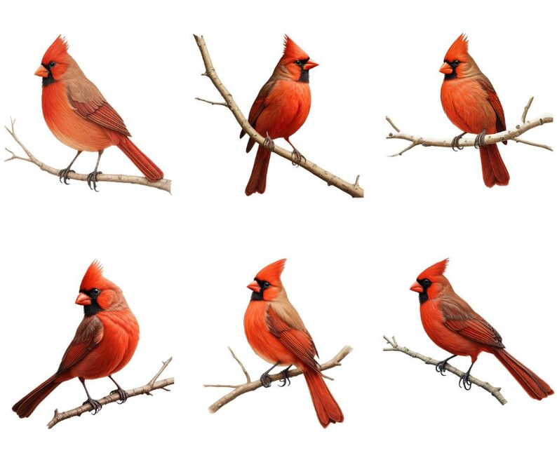 Cardinal PNG Clipart Instant Digital Download Christmas Bird Lover PNG ...