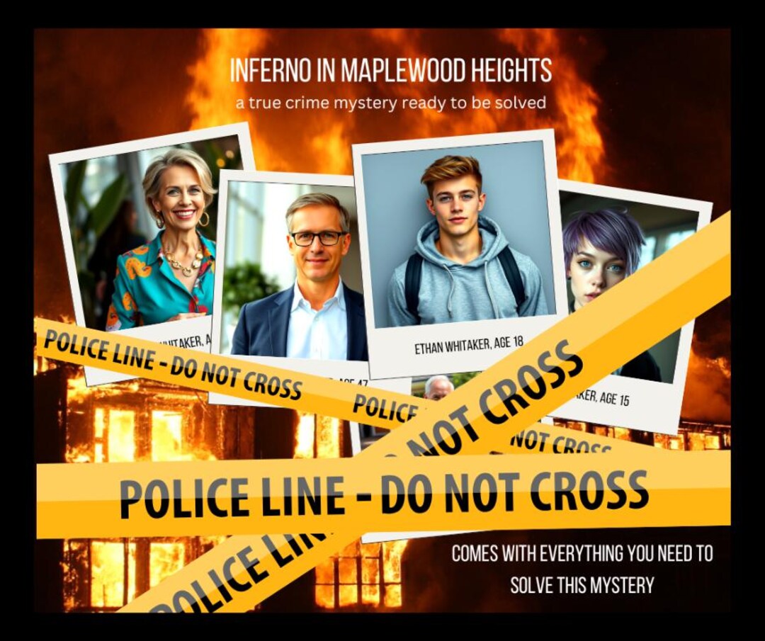 Instant Download True Crime Mystery Game inferno in Maplewood Heights 2nd in Series Solve the ...