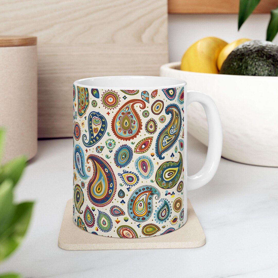 Boho Indian Pattern Ceramic Mug - Etsy