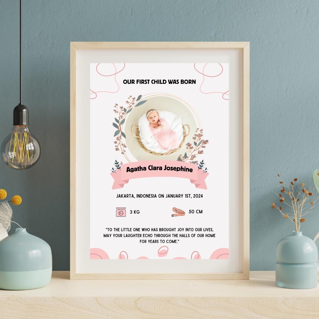 Printable Newborn Baby Photo | Custom Printable Newborn Baby Photo ...