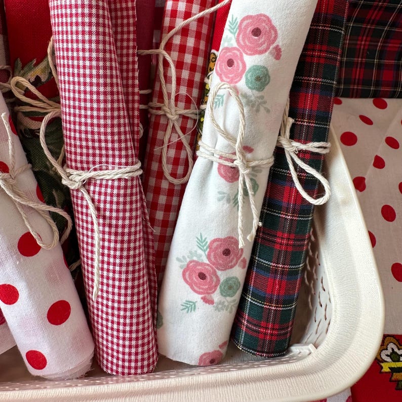 Red Cotton Fabric Scraps, Quilting Craft Squares (set of 50, 15x15 Cm ...