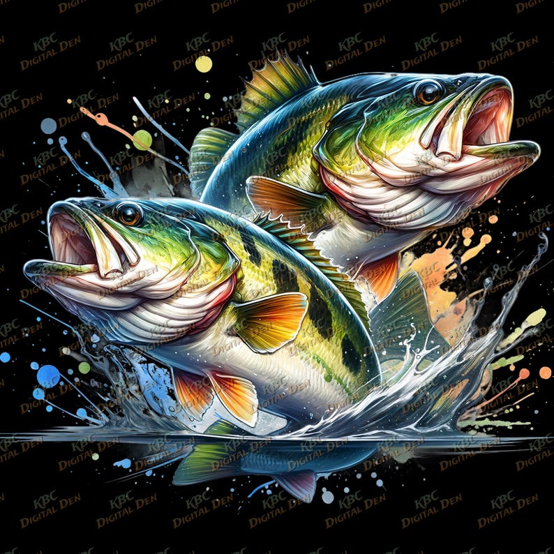 Jumping Bass PNG Bundle, Digital Download - Etsy
